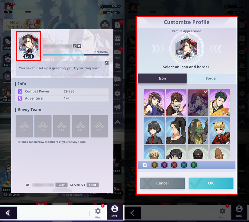 Tower of God: NEW WORLD_Profile Menu